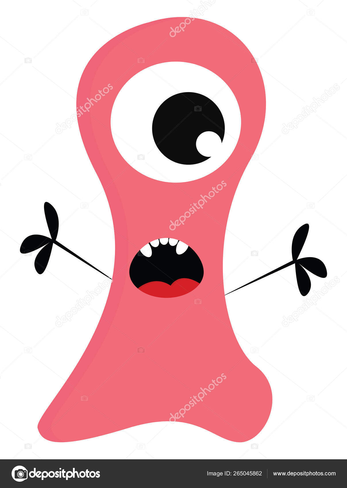 Pink Cartoon Surprised Mouth