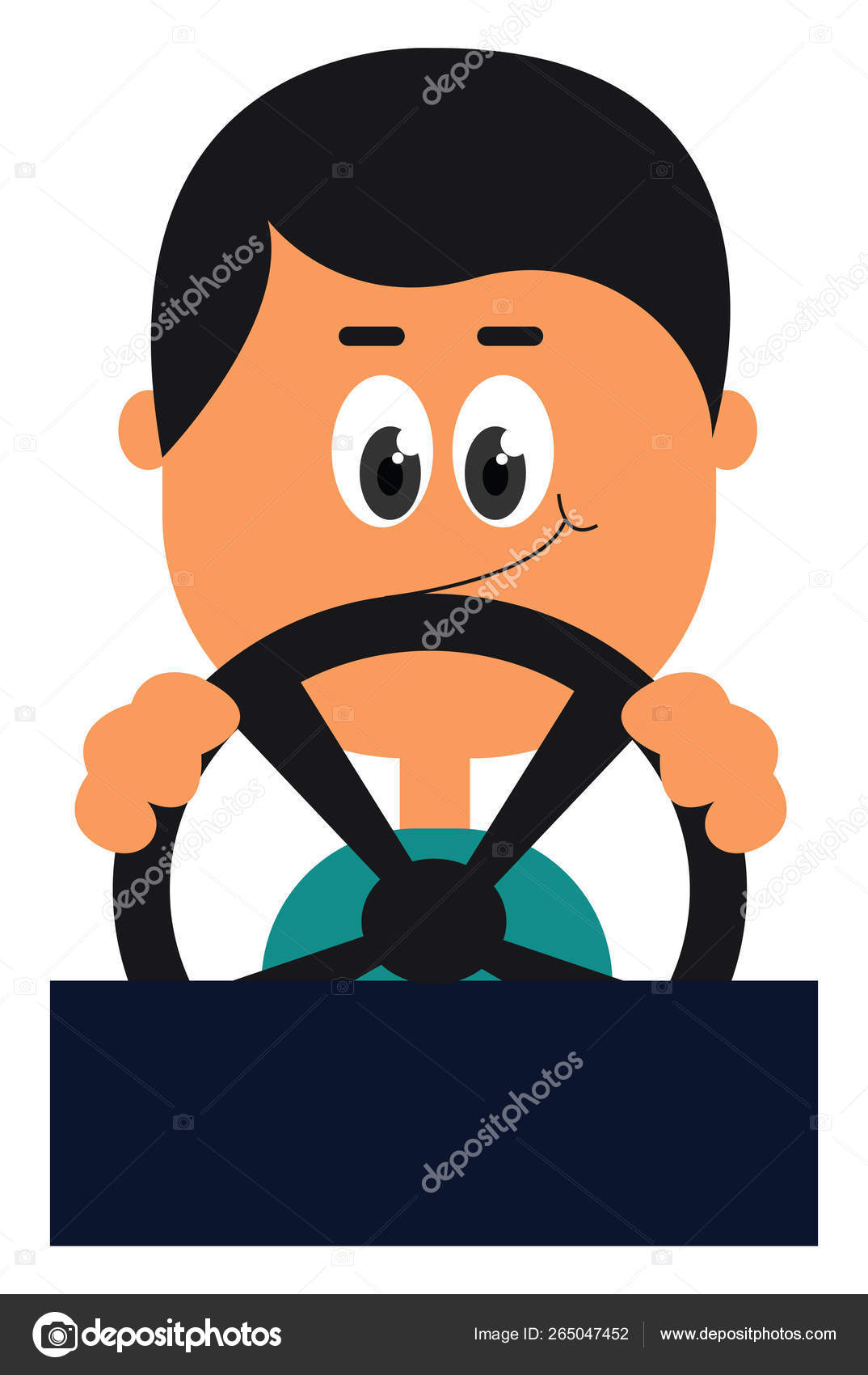 Motorista de desenhos animados dirigindo o vetor do veículo ou ...