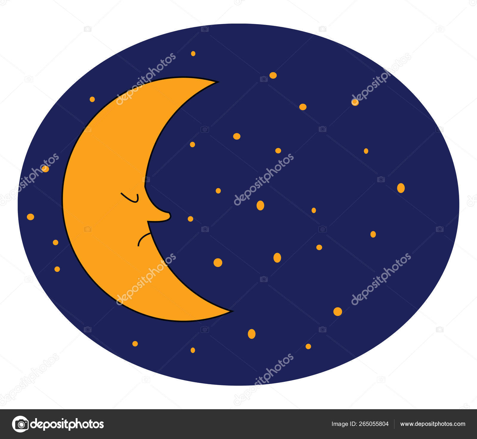 Half Crescent moon vector or color illustration Stock Vector by ...
