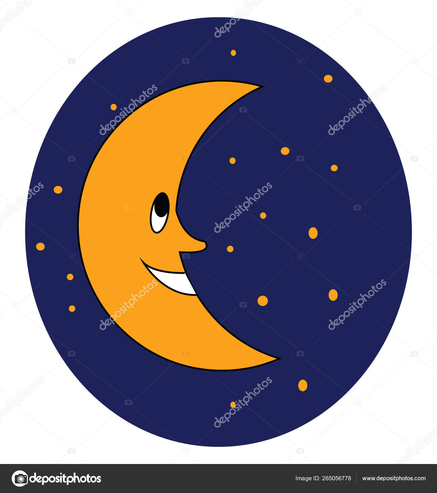 Smiling moon vector or color illustration Stock Vector by ©Morphart ...