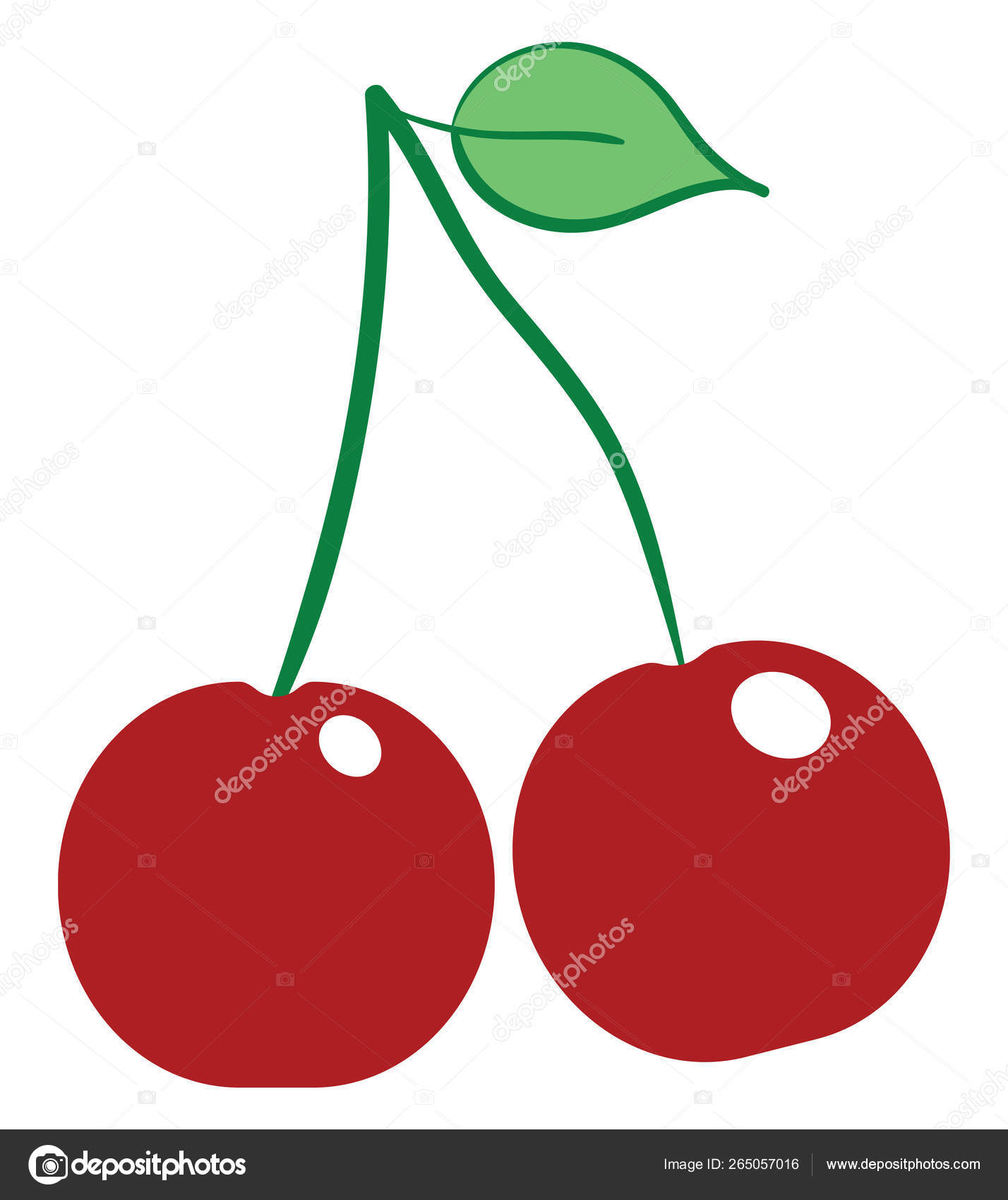 Two small cherries vector or color illustration Stock Vector Image by ...