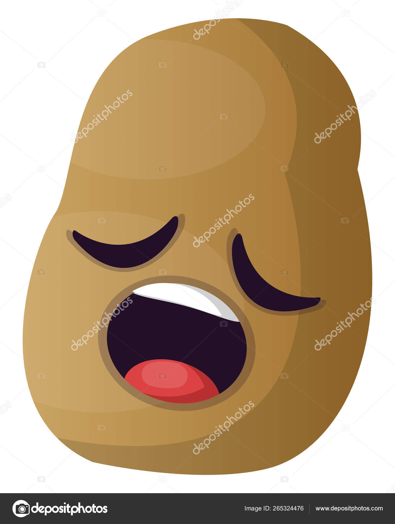Sleepy little potato illustration vector on white background Stock ...