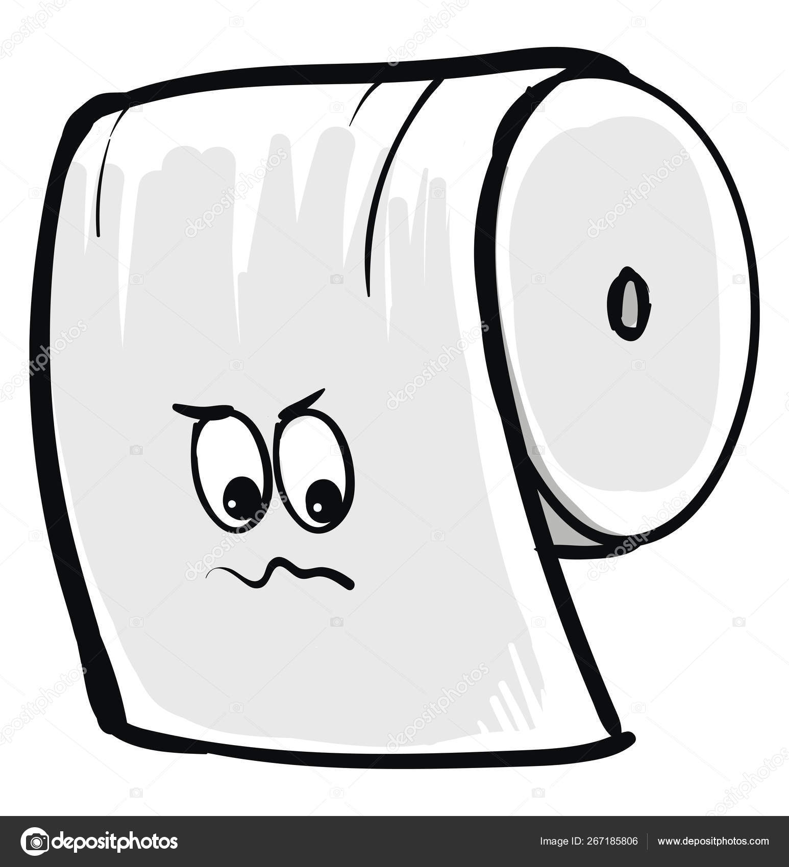 Angry toilet paper, vector or color illustration Stock Vector Image by ...