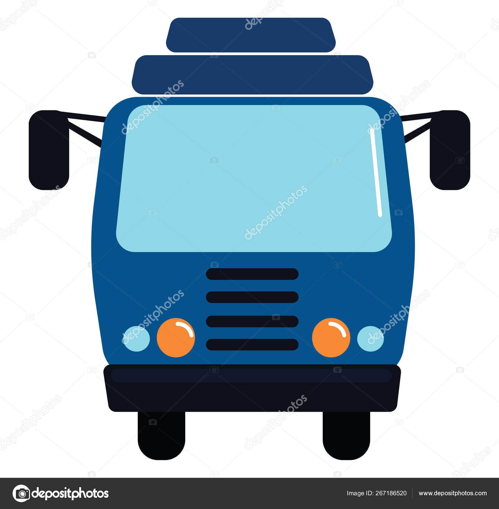 A blue mini bus, vector or color illustration Stock Vector by ©Morphart ...
