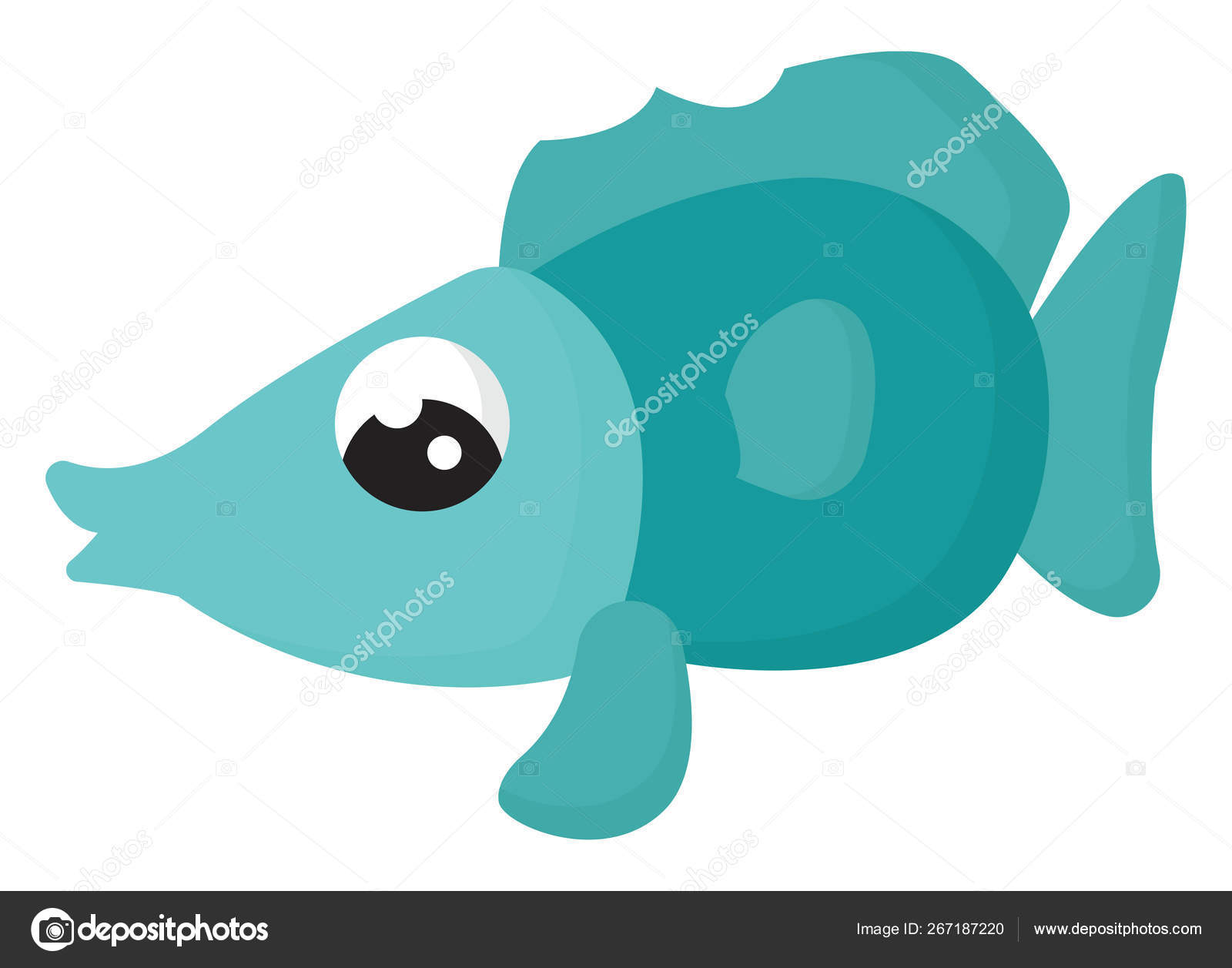 Cute Blue fish , vector or color illustration Stock Vector by ©Morphart ...