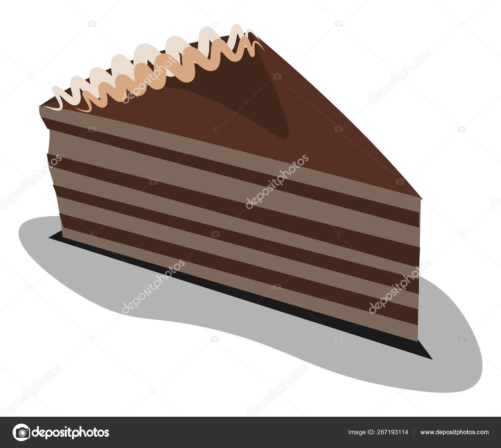 Slice Of Chocolate Cake Drawing