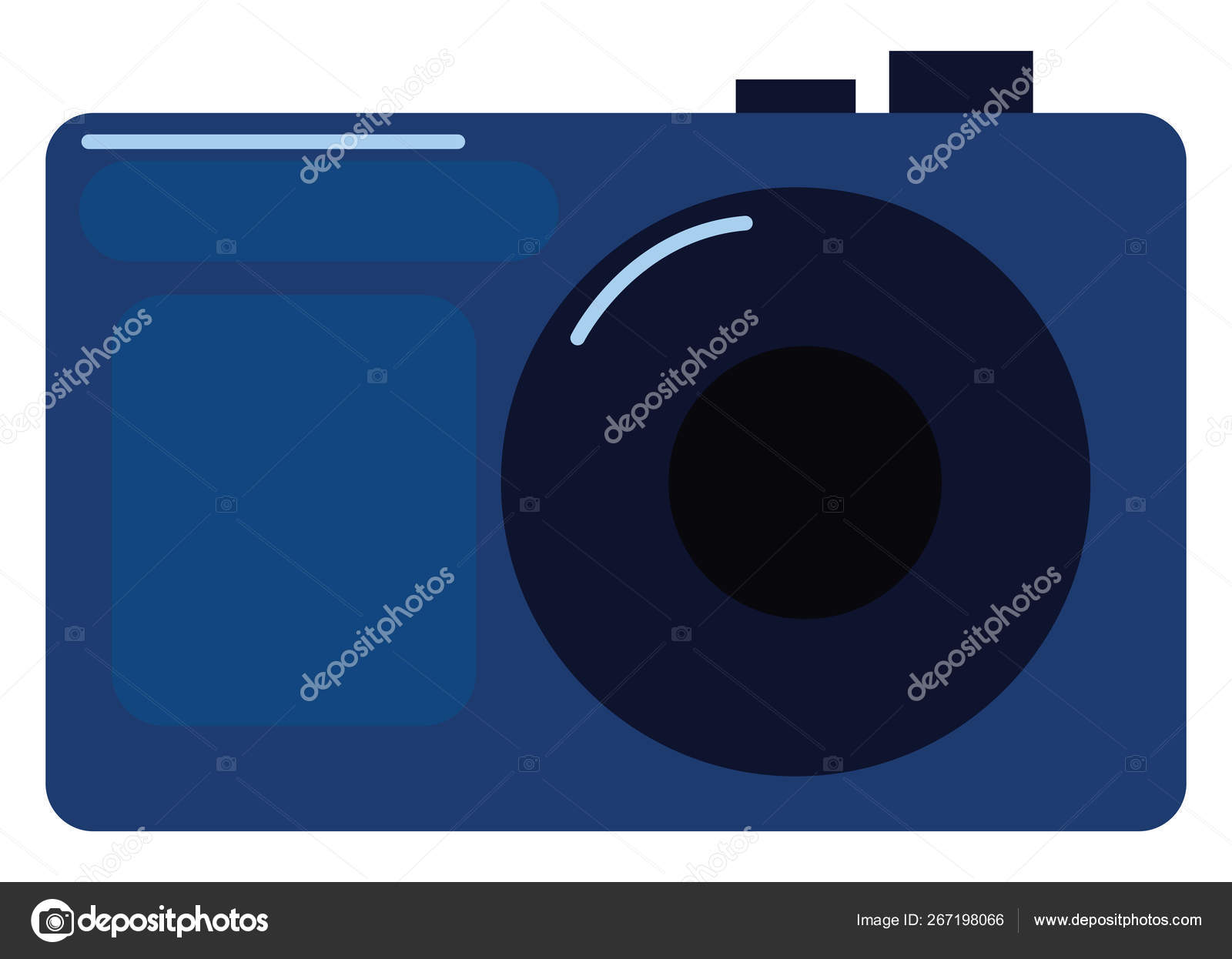 Image of blue camera, vector or color illustration. Stock Vector by ...