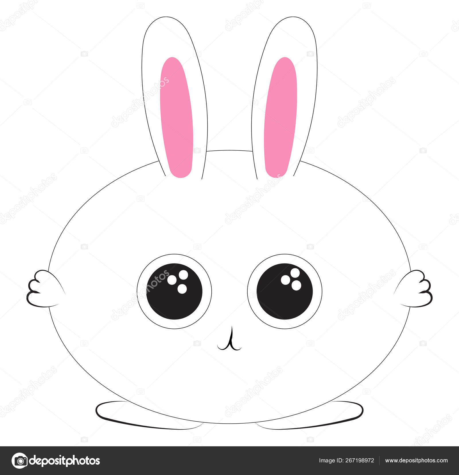 Image of chubby bunny - rabbit, vector or color illustration. — Stock ...