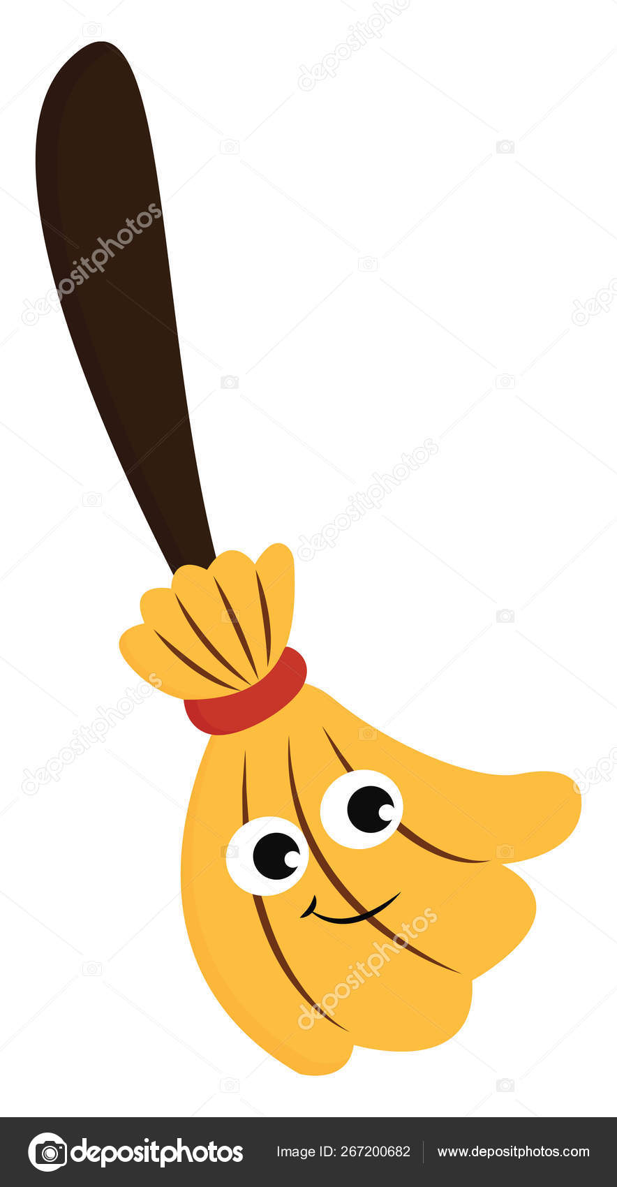 Happy broom, vector or color illustration. Stock Vector Image by ...