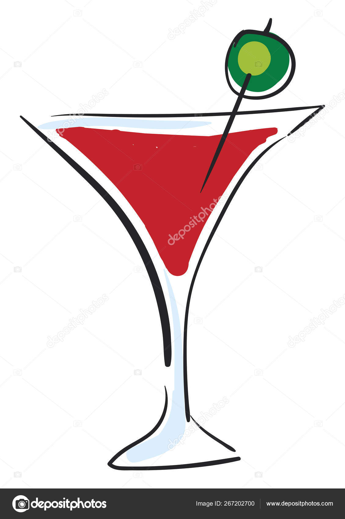 Red cocktail, vector or color illustration. Stock Vector by ©Morphart ...