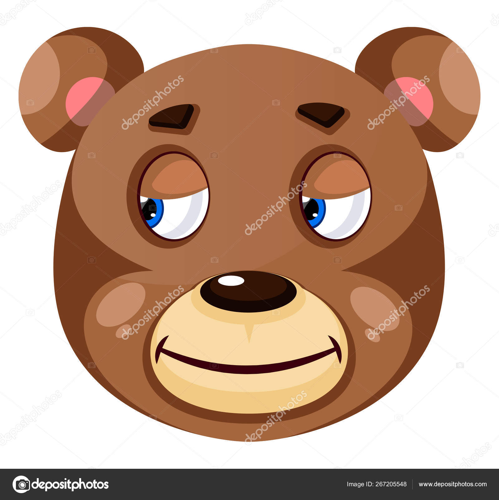 Bear is feeling relief, illustration, vector on white background Stock ...