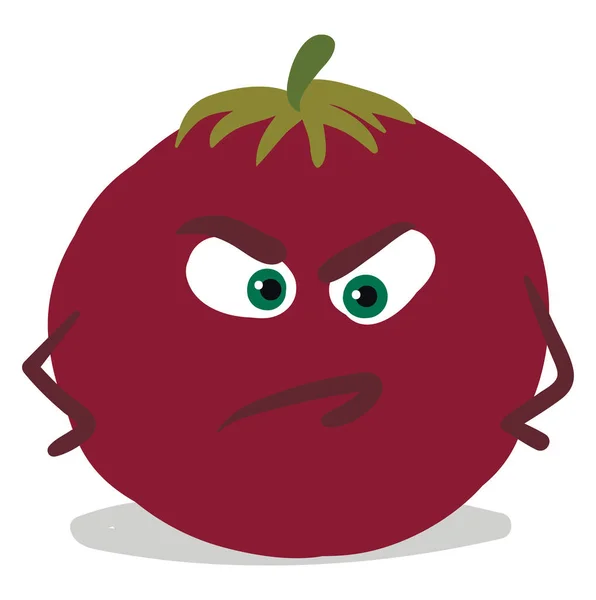 Angry Tomato Illustration Vector White Background Stock Vector by ...