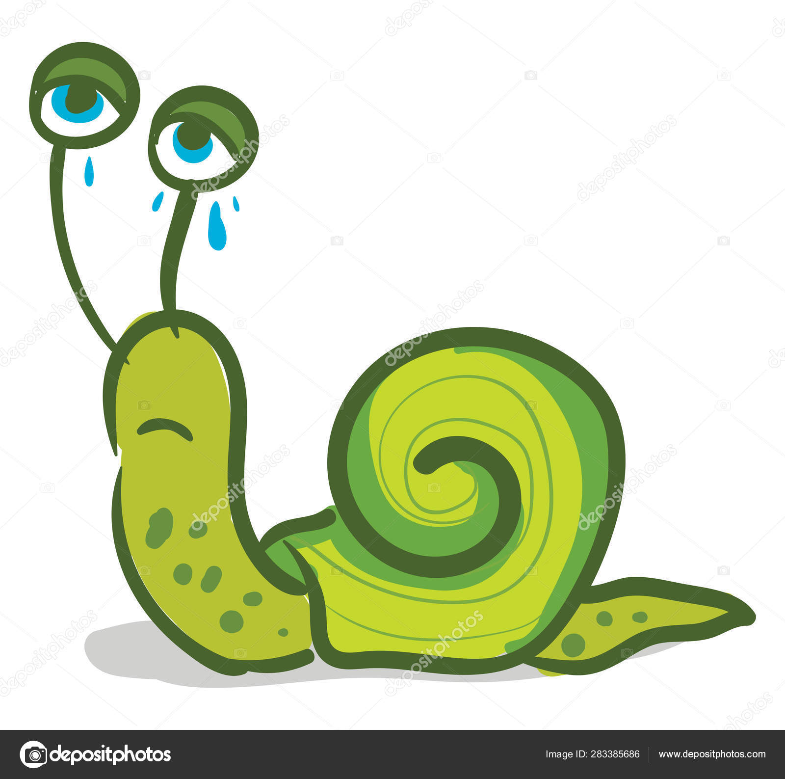 A snail crying, vector or color illustration. Stock Vector Image by ...
