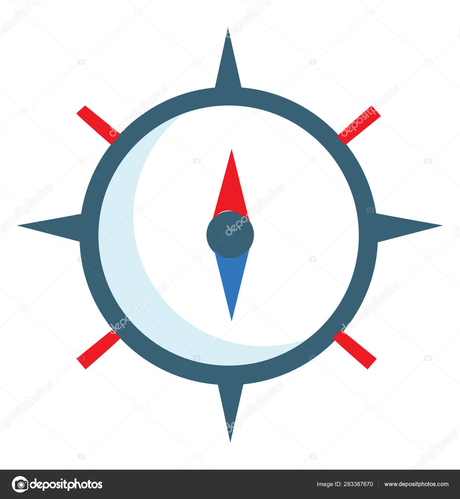 A brown compass, vector or color illustration. Stock Vector Image by ...