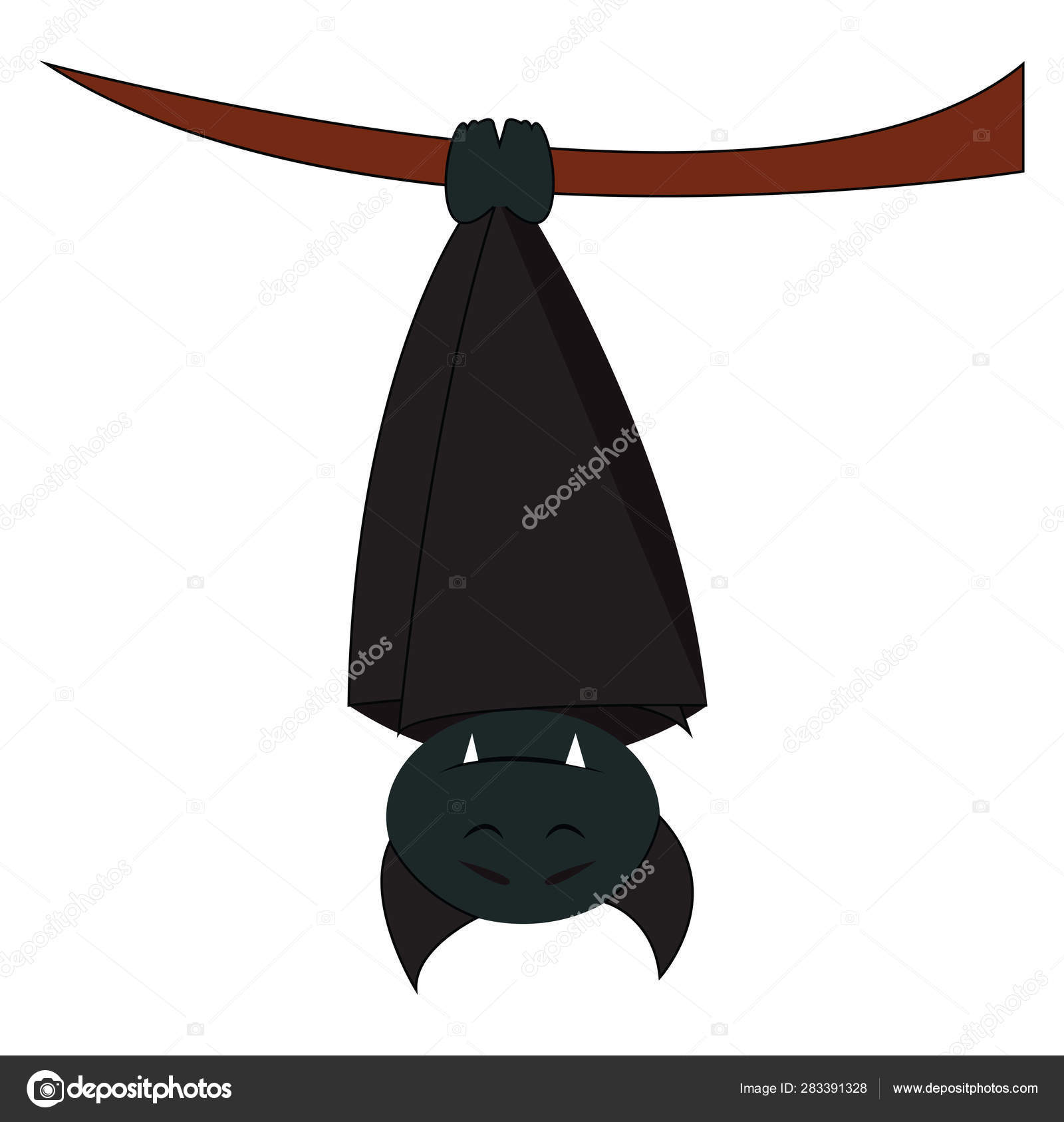A Sleeping Bat Vector Or Color Illustration Stock Illustration By ©morphart 283391328