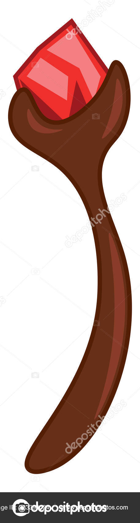 A wooden staff, vector or color illustration. Stock Vector Image by ...