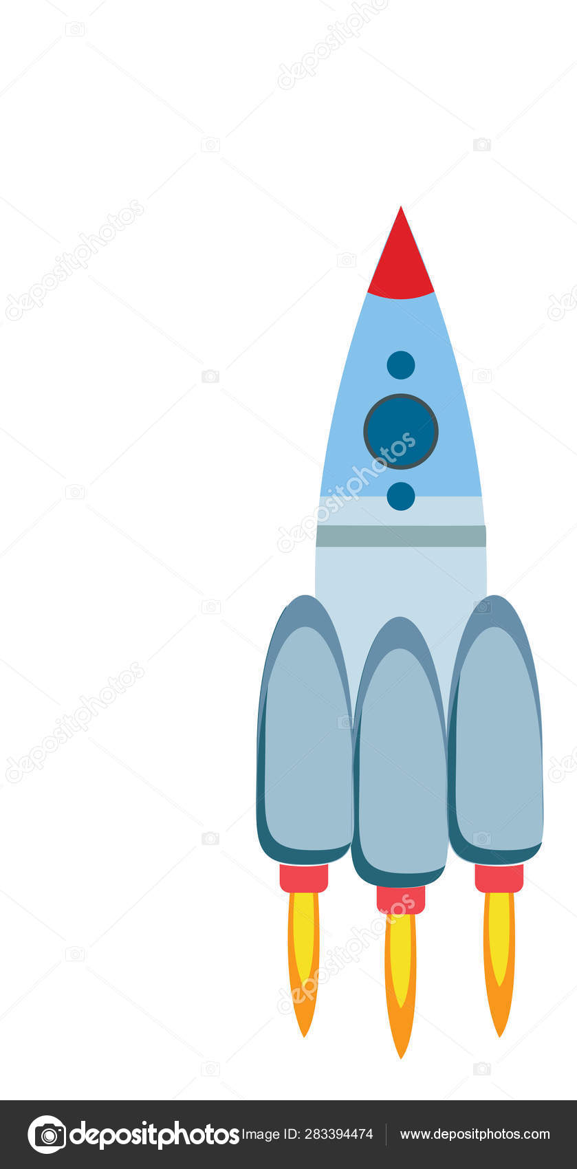A flying rocket, vector or color illustration. Stock Illustration by ...