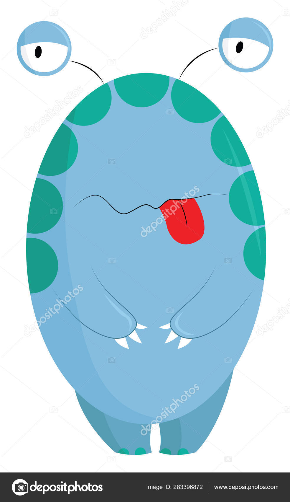 A tired blue monster, vector or color illustration. Stock Vector by ...