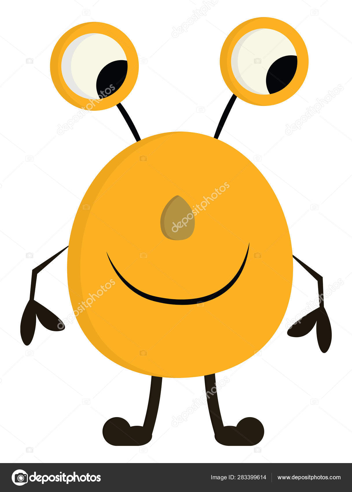 An oval monster, vector or color illustration. Stock Illustration by ...