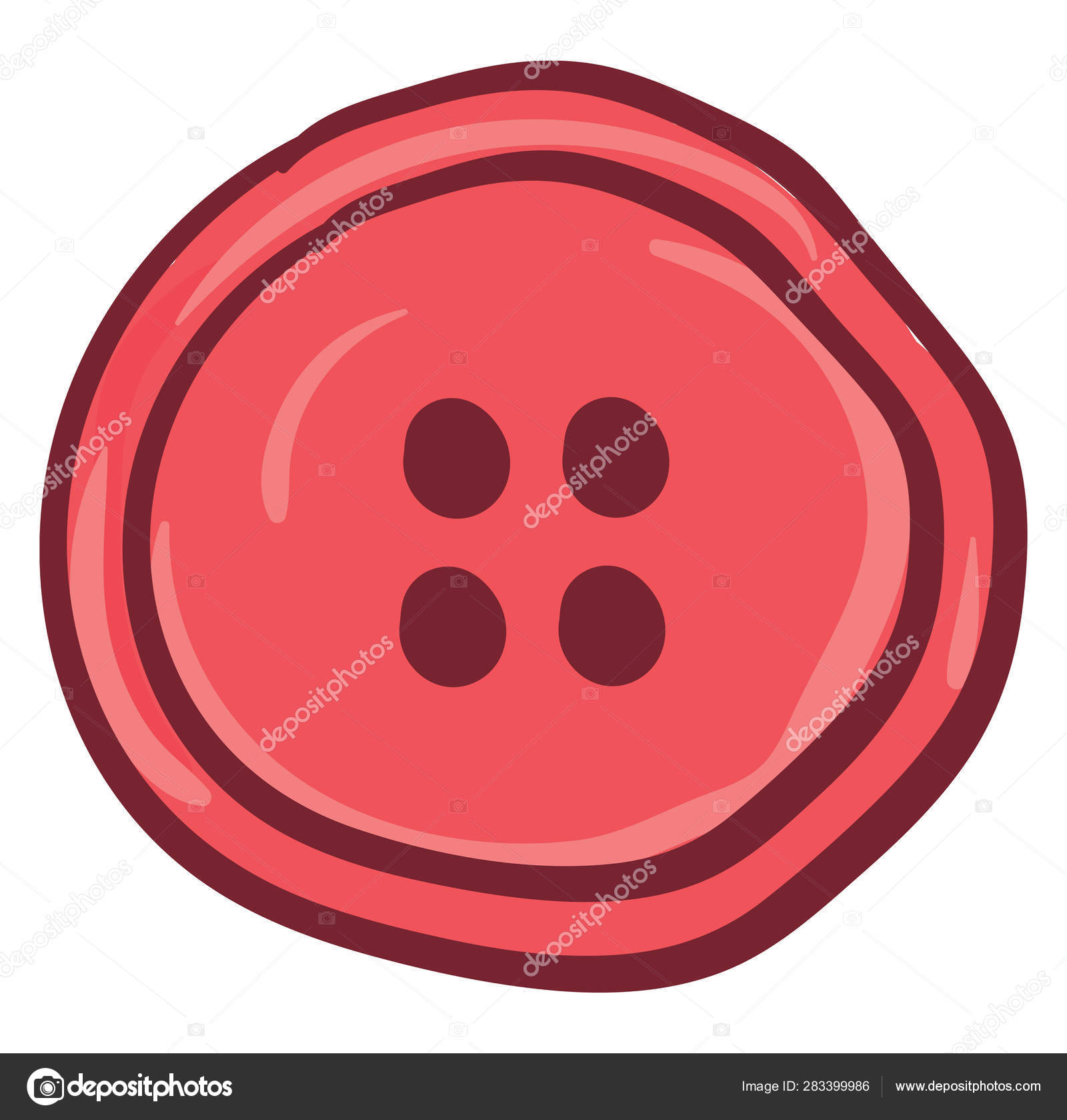 Pink button, illustration, vector on white background. Stock Vector ...