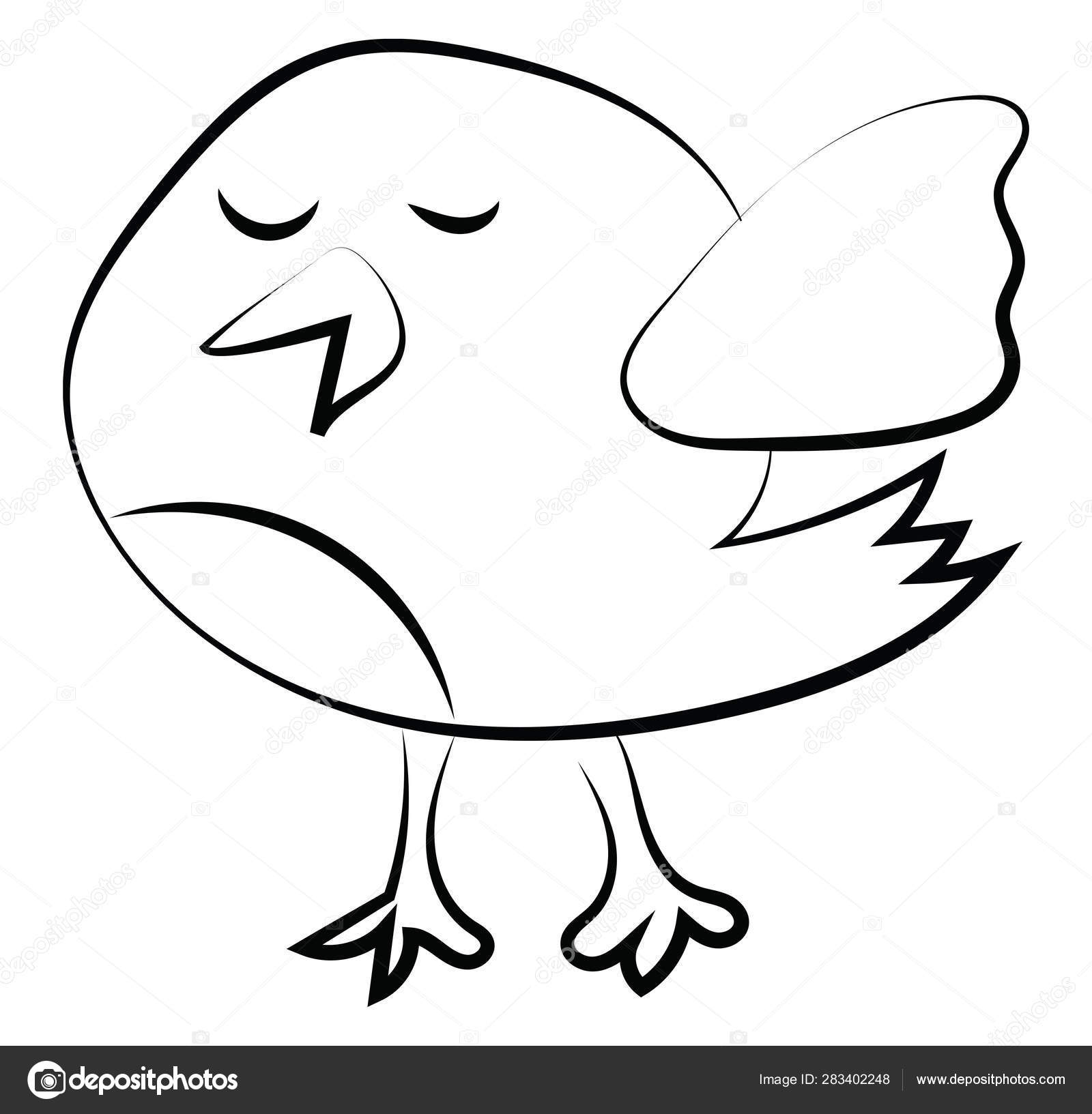 Singing bird sketch, illustration, vector on white background. Stock ...