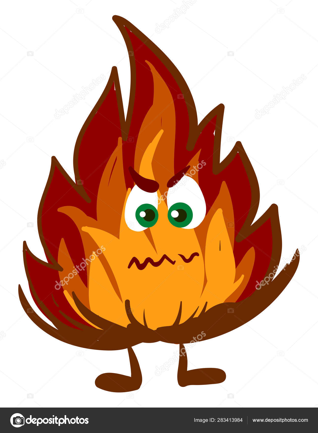 Angry fire, illustration, vector on white background. Stock Vector ...