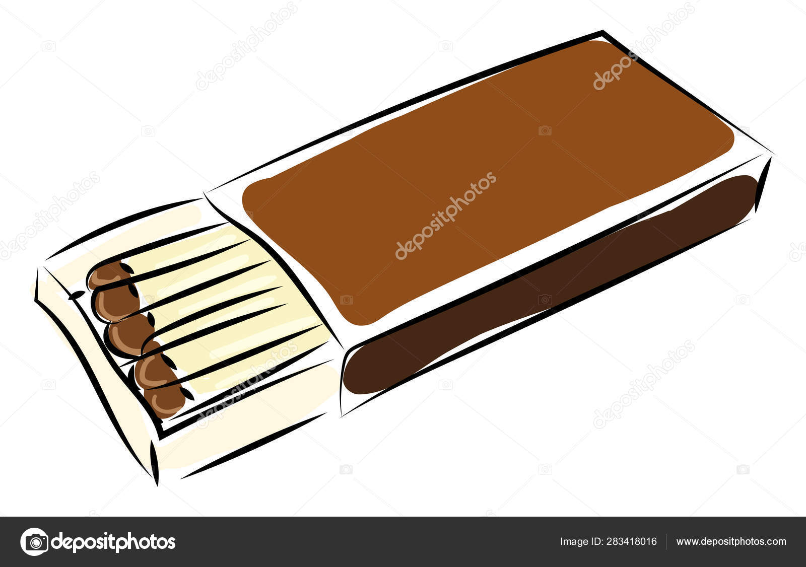 Matchbox drawing, illustration, vector on white background Stock Vector ...