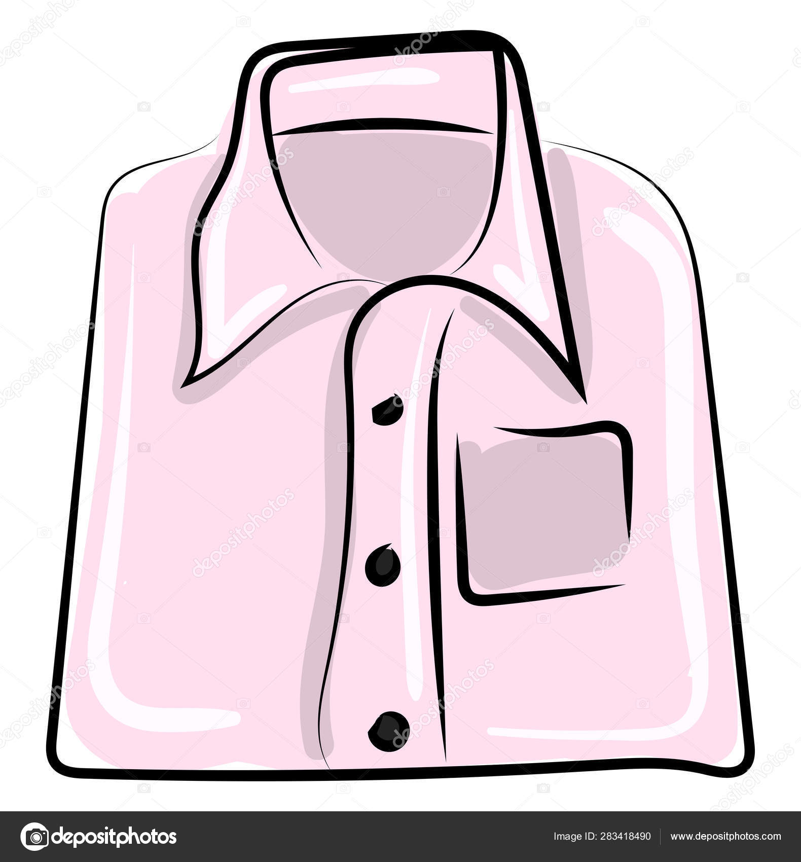 Pink shirt, illustration, vector on white background — Stock Vector ...