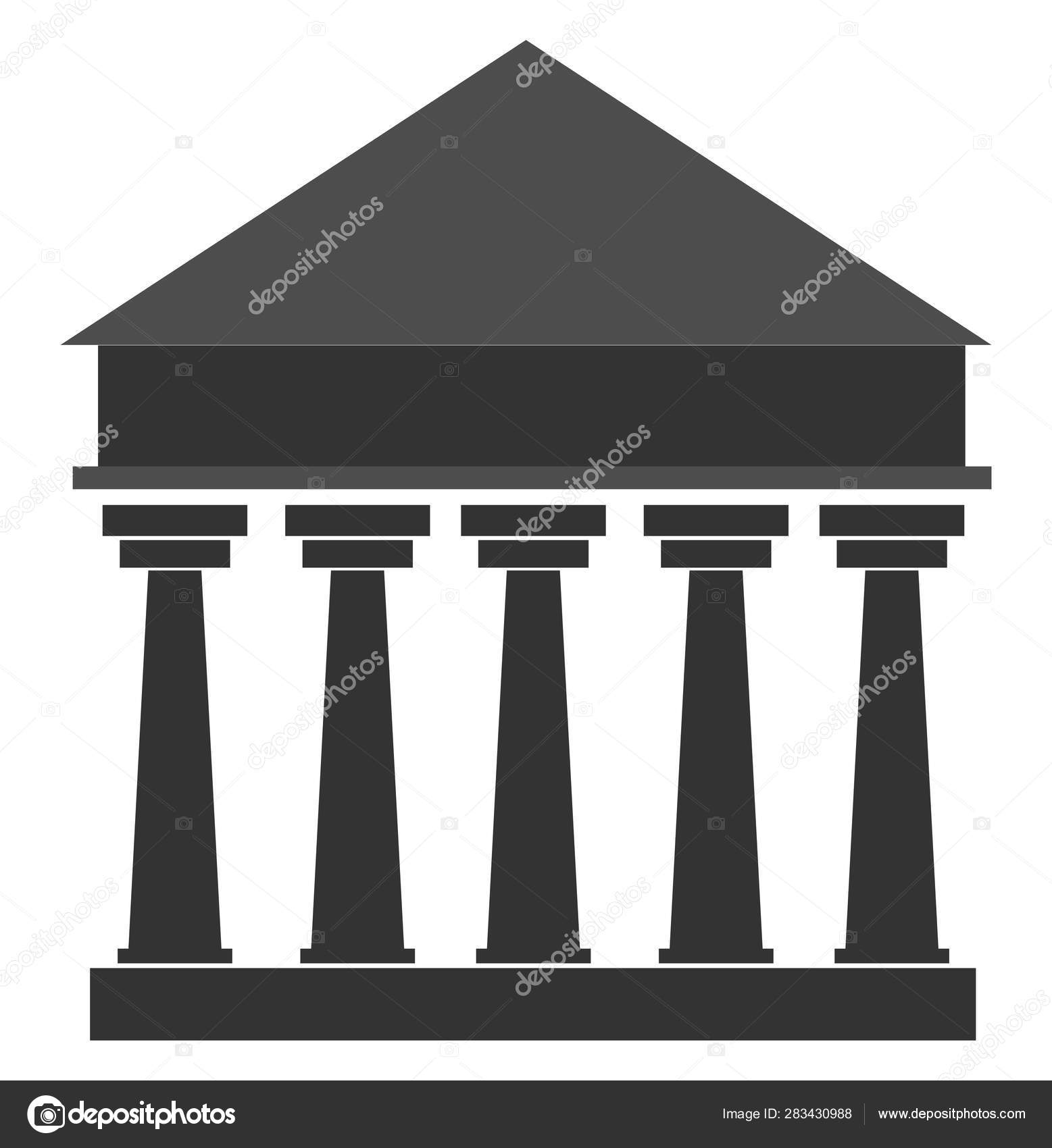 Historic building, illustration, vector on white background. Stock ...