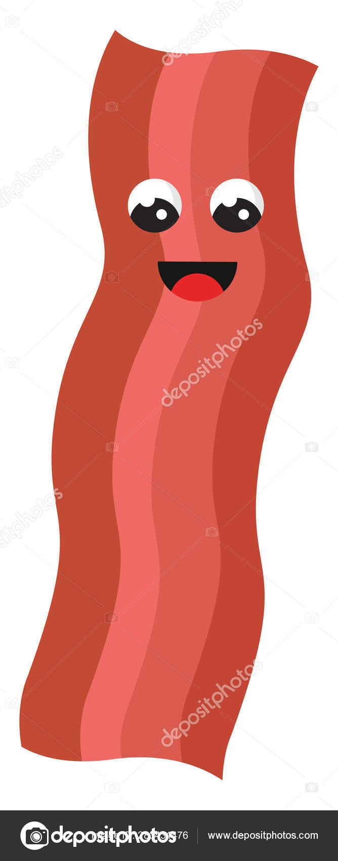 Bacon with eyes, illustration, vector on white background. Stock Vector ...