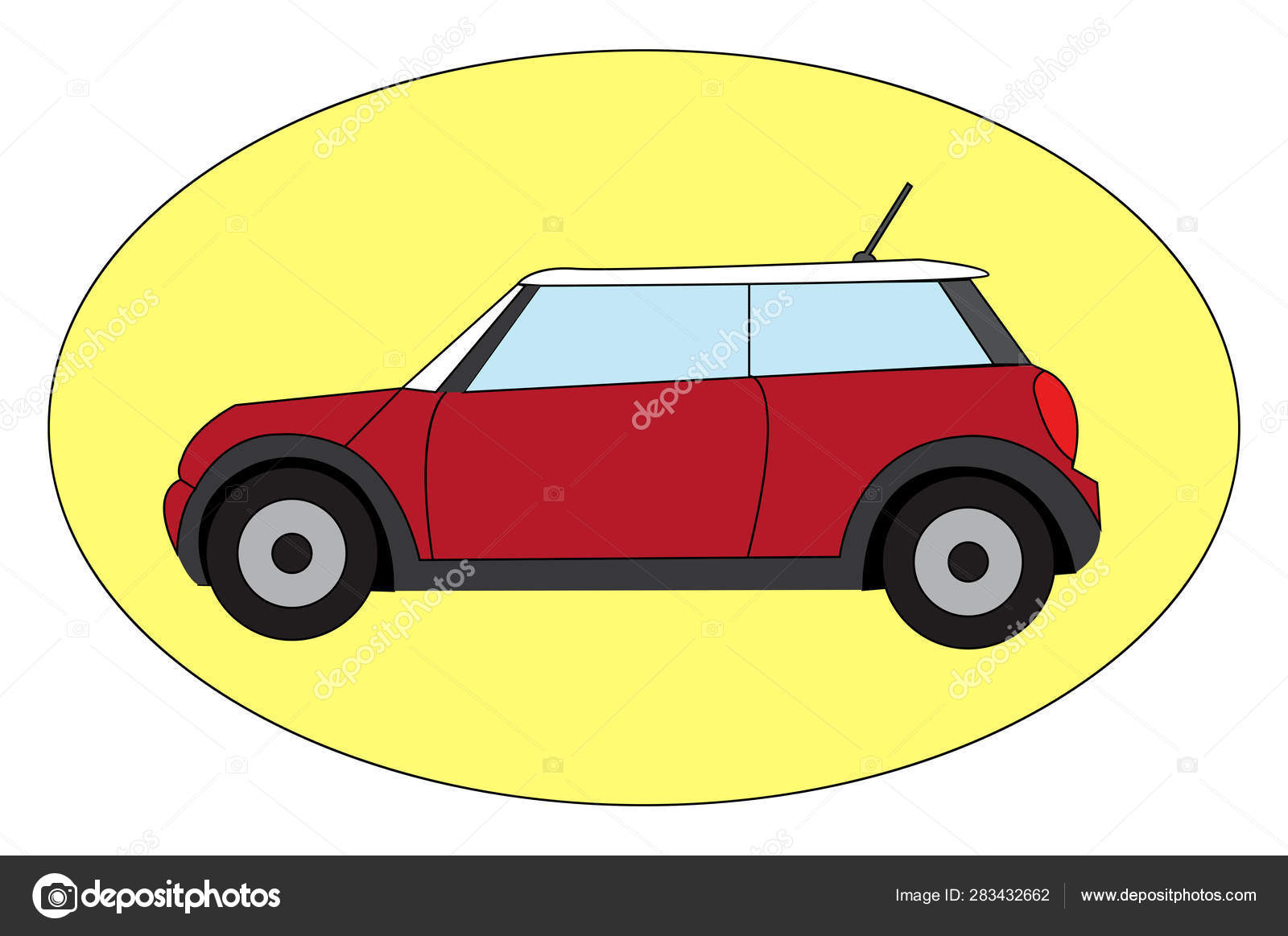 Red mini cooper, illustration, vector on white background. Stock Vector ...