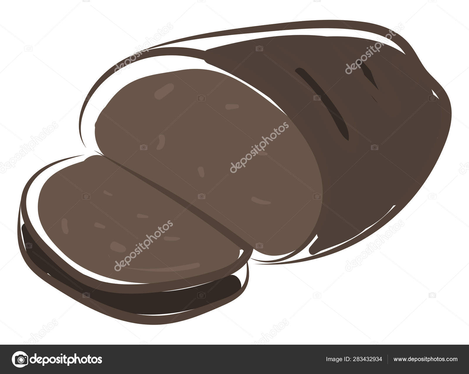 Black bread, illustration, vector on white background. Stock Vector ...