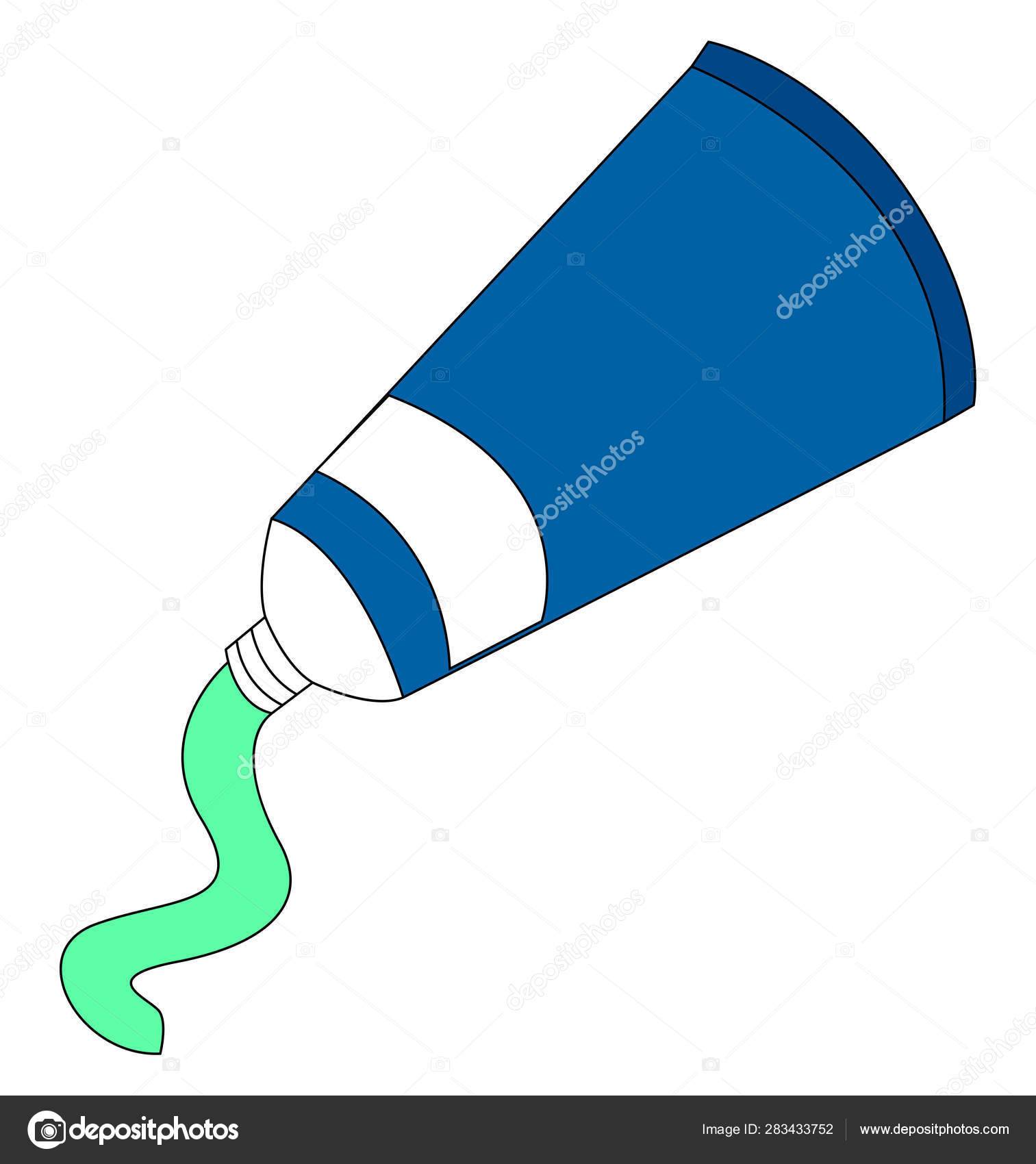 Green toothpaste, illustration, vector on white background. Stock ...