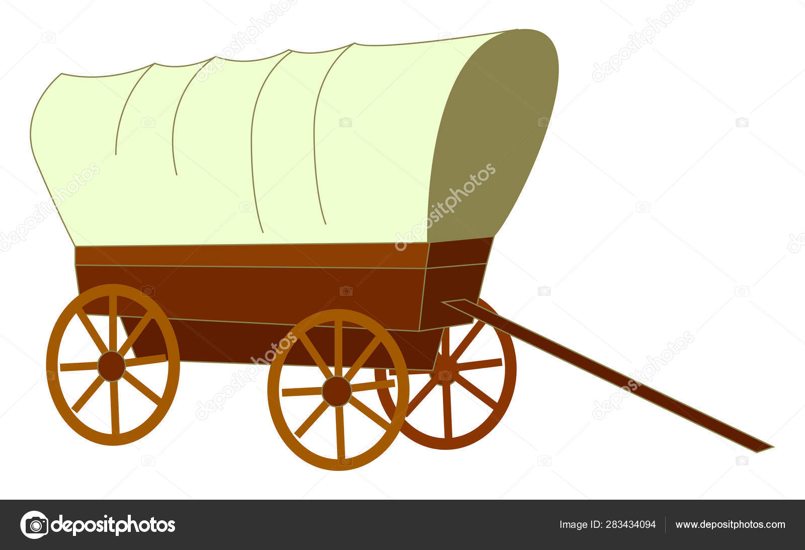 Old retro cart, illustration, vector on white background. Stock Vector ...