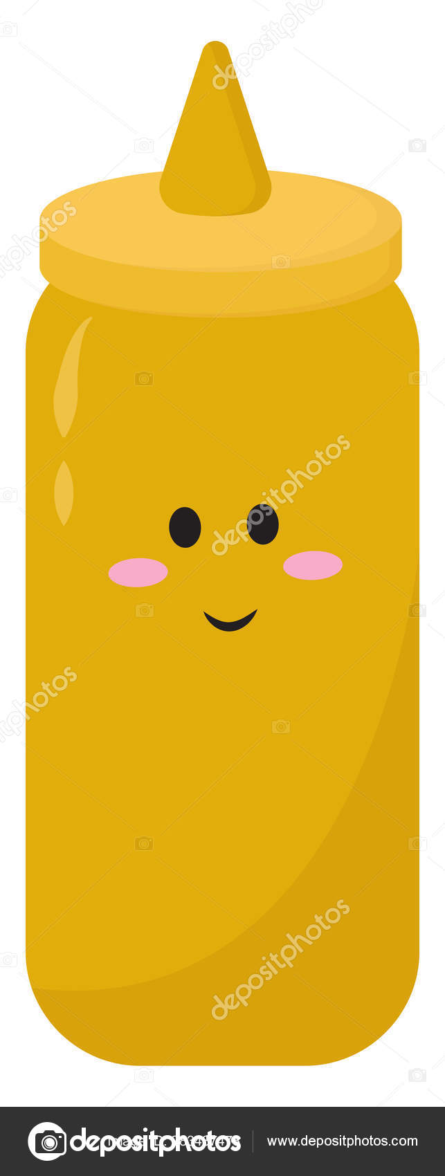 Cute mustard, illustration, vector on white background. Stock Vector ...