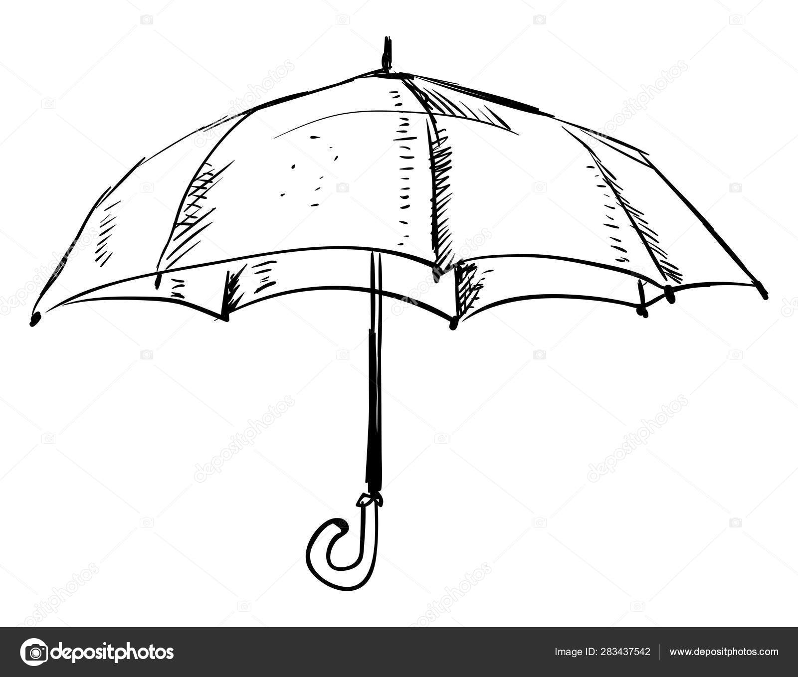 Dibujo de paraguas, ilustración, vector sobre fondo blanco . Vector de ...