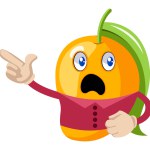 Shocked mango, illustration, vector on white background. Stock Vector ...