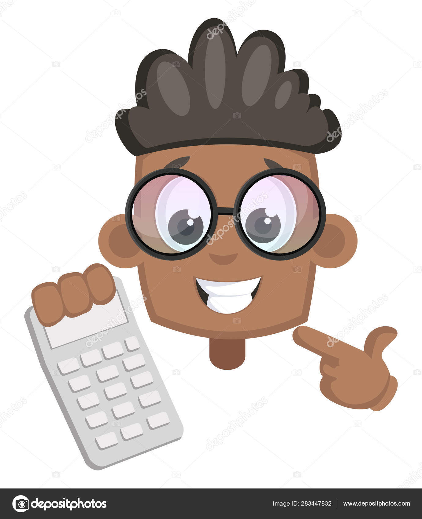 Boy holding calculator, illustration, vector on white background Stock ...