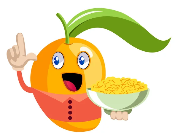 Mango with pen and ruler, illustration, vector on white backgrou Stock ...