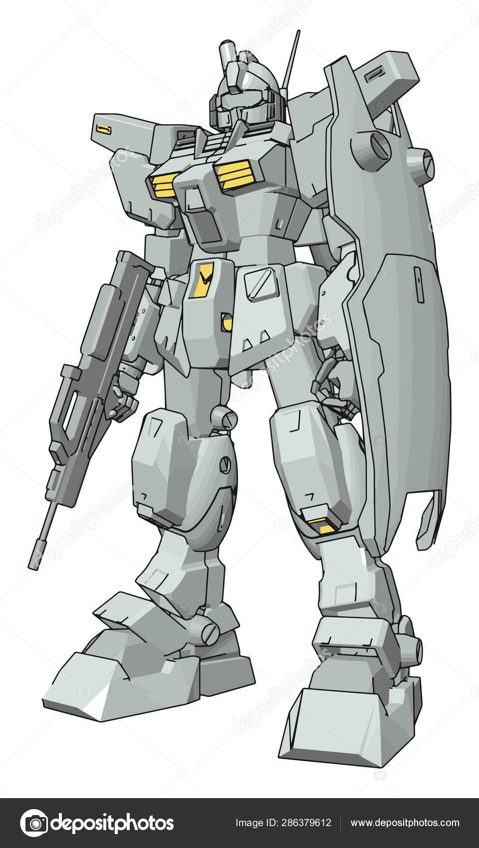 3D model of a robot, illustration, vector on white background. Stock ...