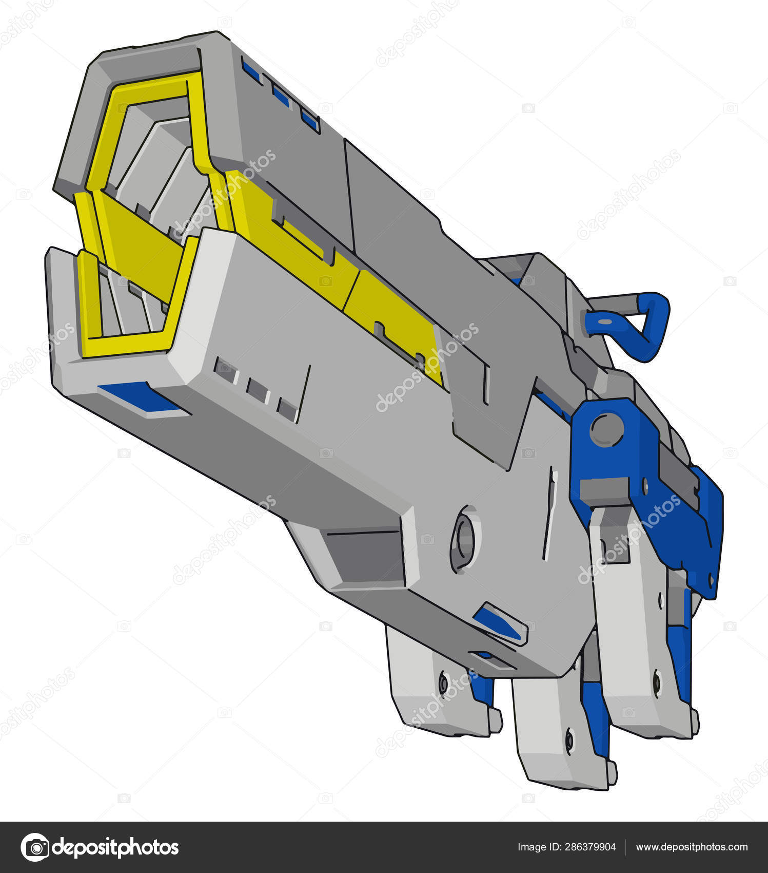 Laser gun, illustration, vector on white background. Stock Vector by ...