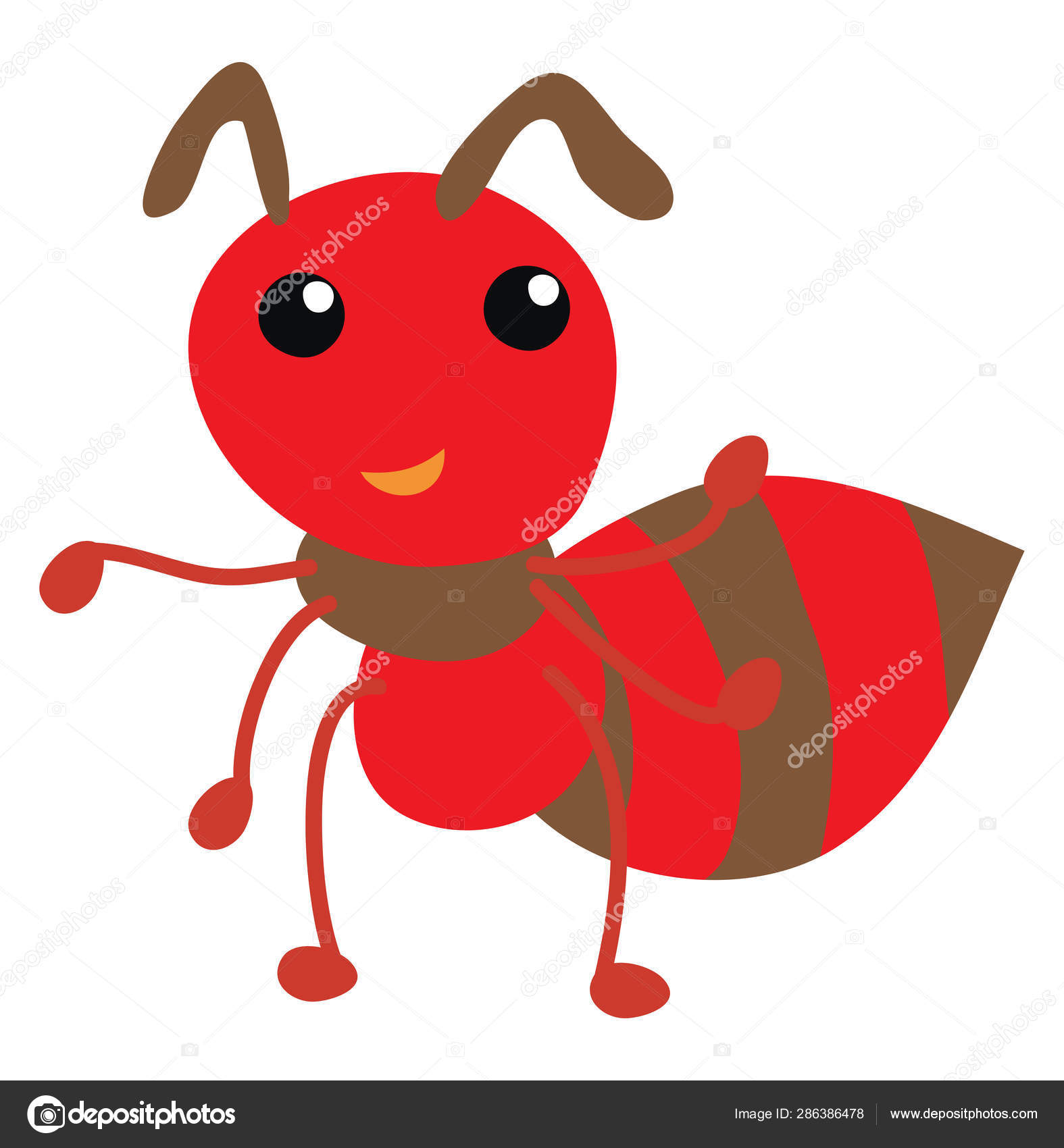 Red fat ant, illustration, vector on white background. Stock Vector ...