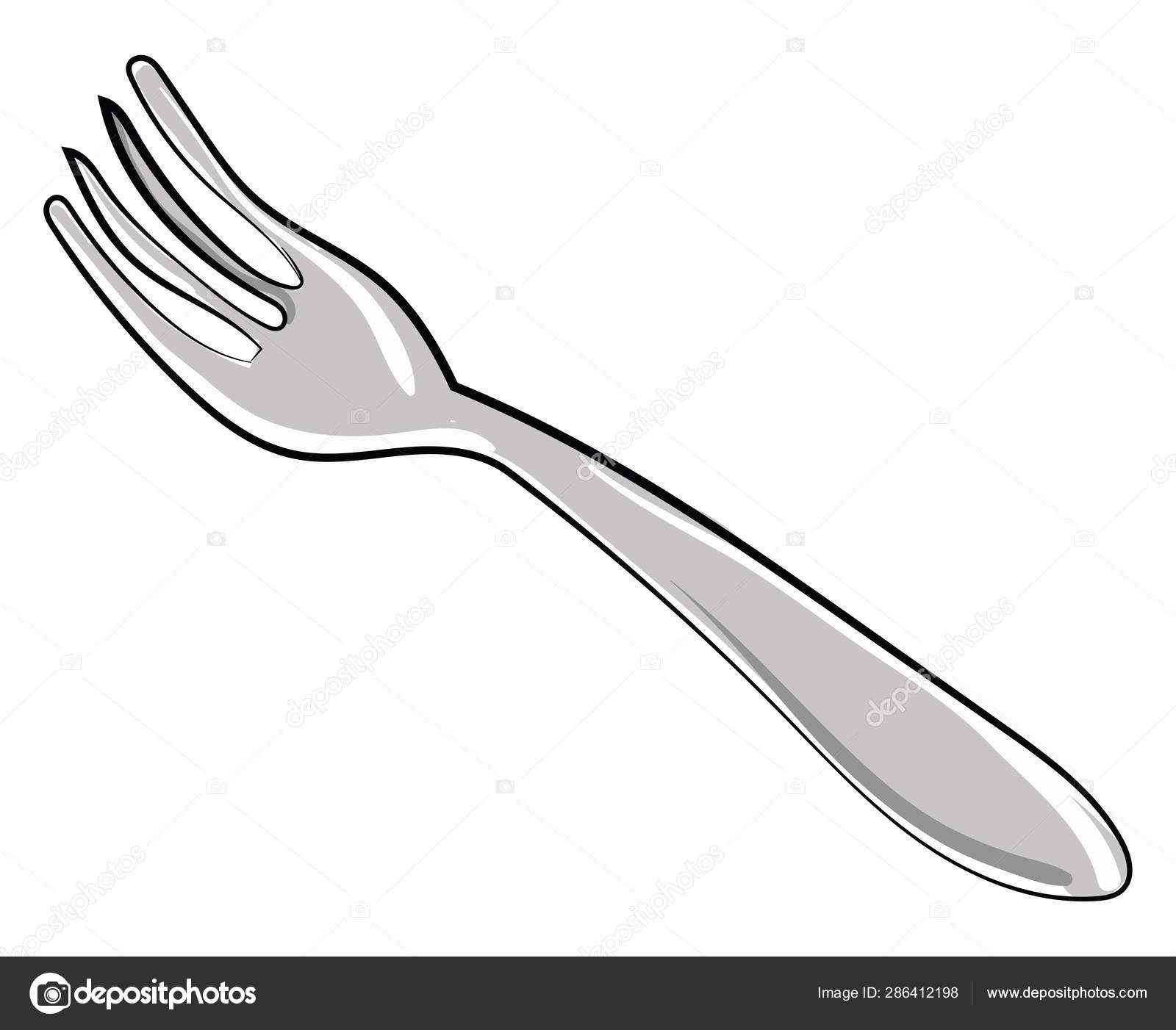 Fork drawing, illustration, vector on white background. Stock Vector by ...