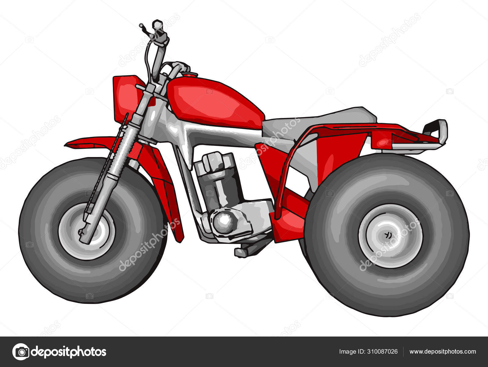 Red motorcycle, illustration, vector on white background. Stock Vector ...