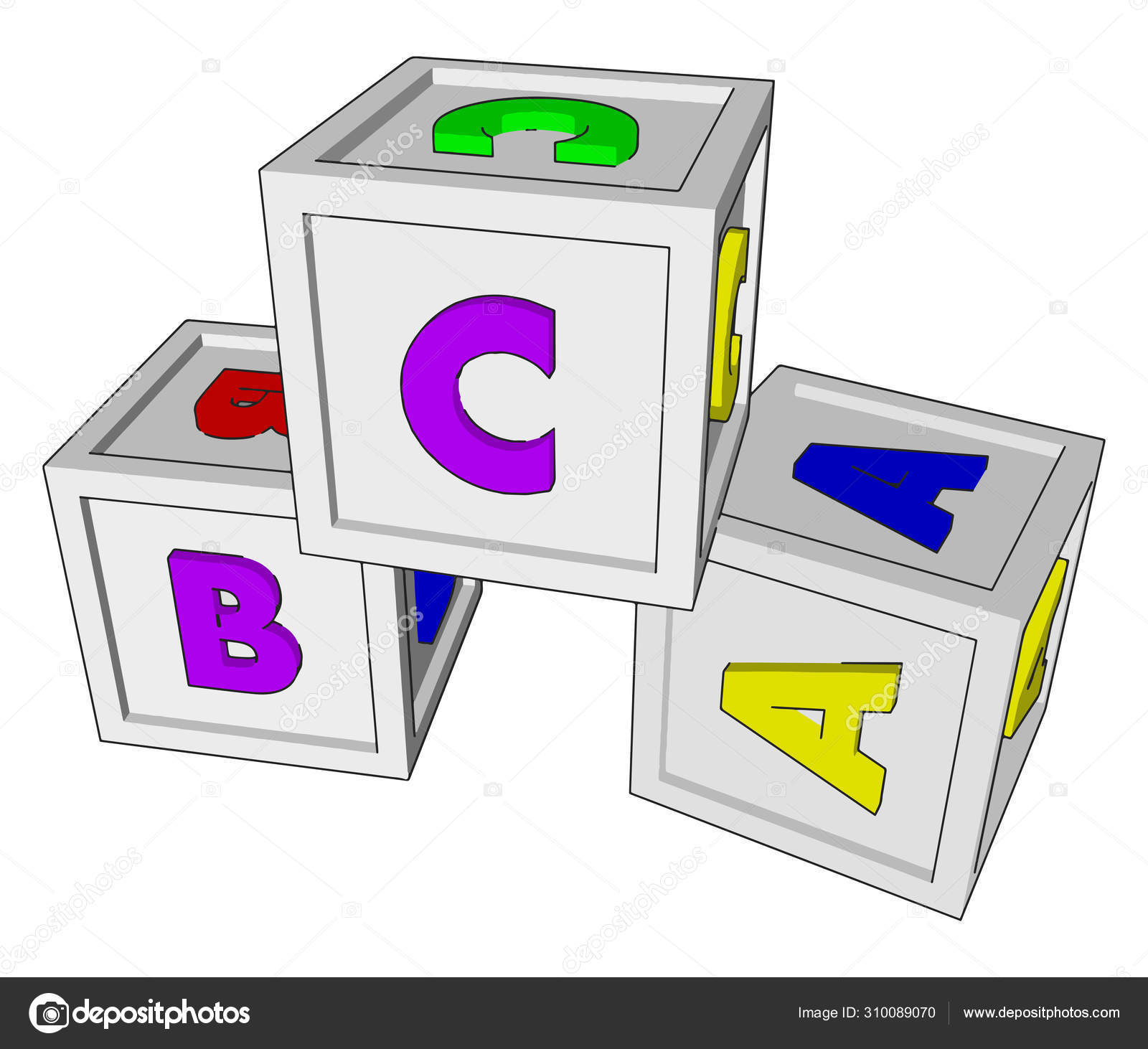 Cubos juguetes, ilustración, vector sobre fondo blanco . Vector de ...