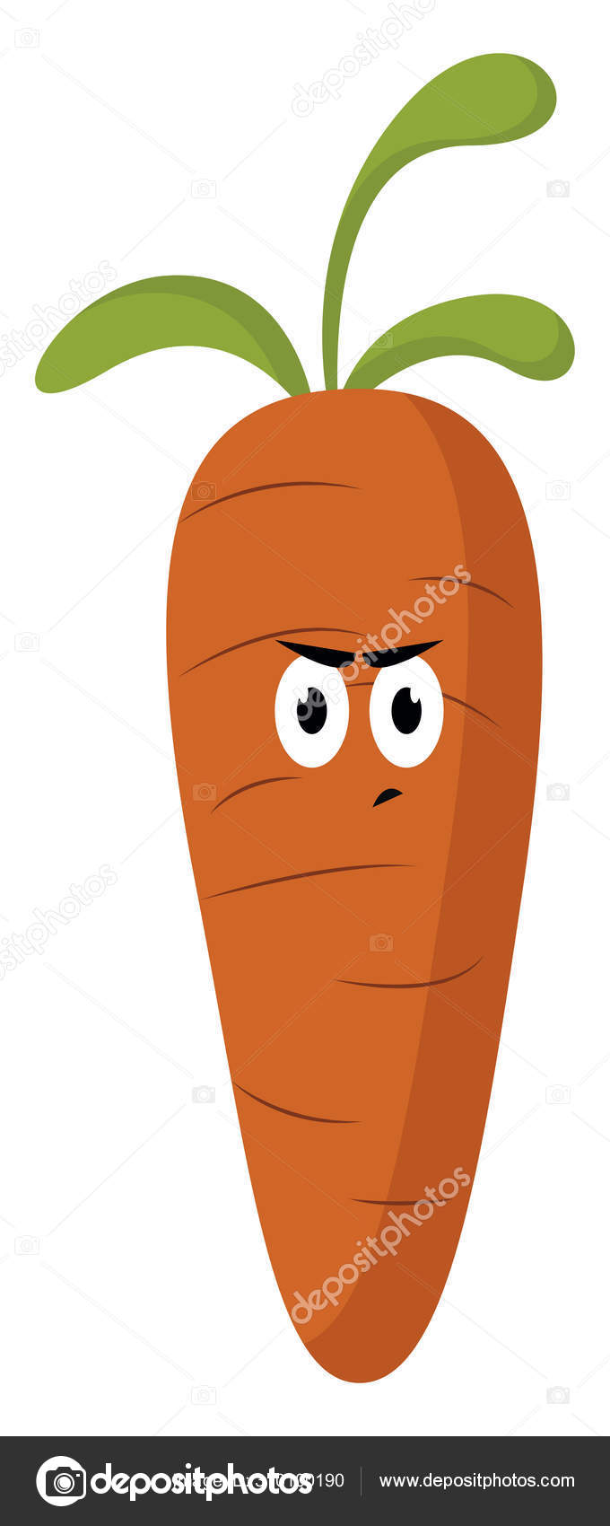 Angry carrot, illustration, vector on white background. Stock Vector ...