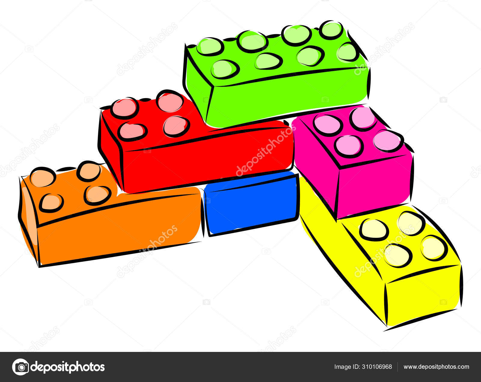 Lego, illustration, vector on white background. Stock Vector by ...