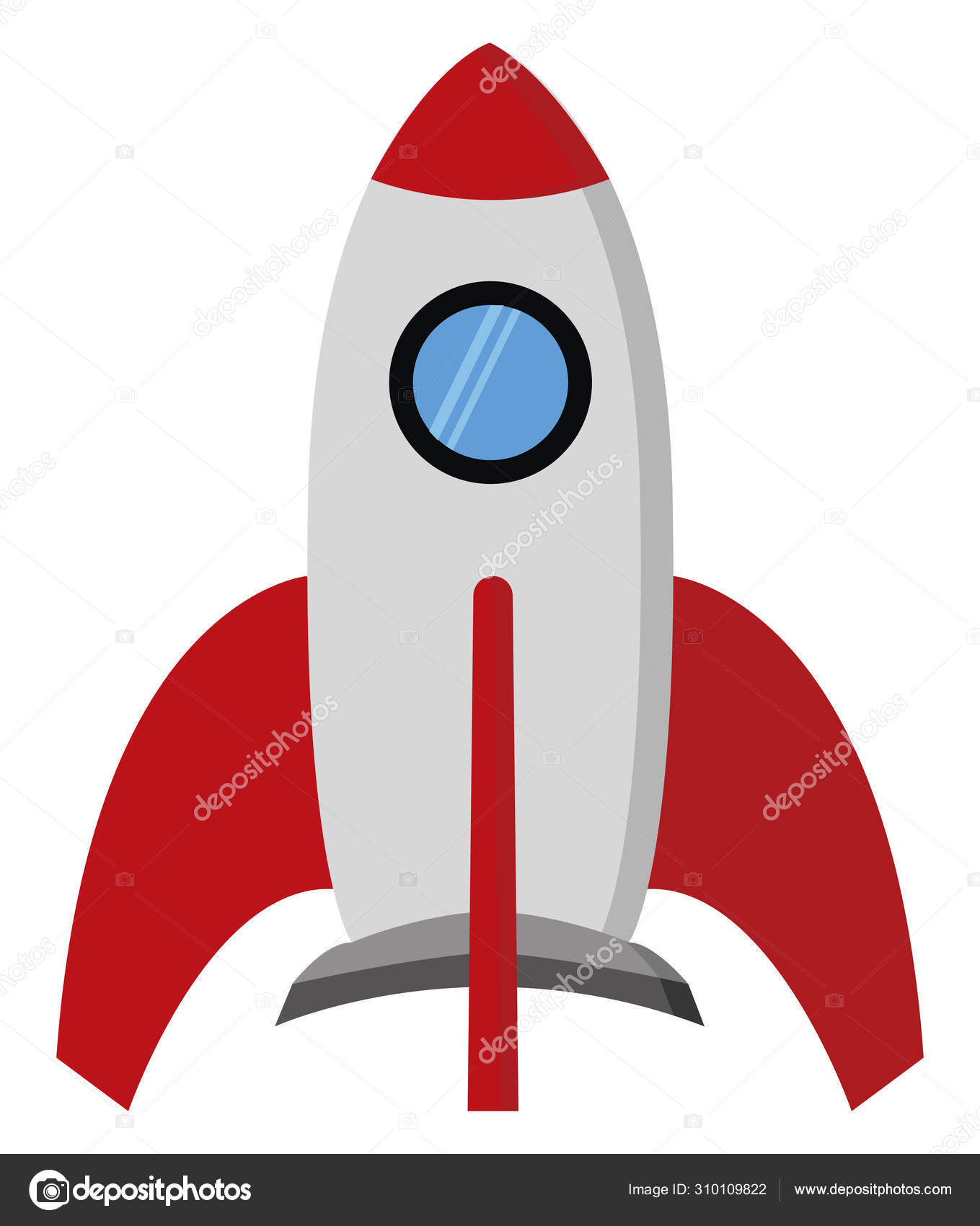 Space rocket, illustration, vector on white background. Stock Vector ...