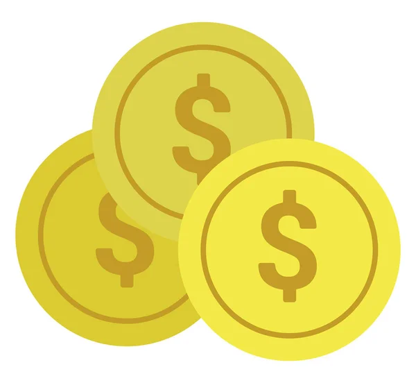 Simple vector illustration of dollar bill and three coins on whi Stock Vector by ©Morphart 252573346