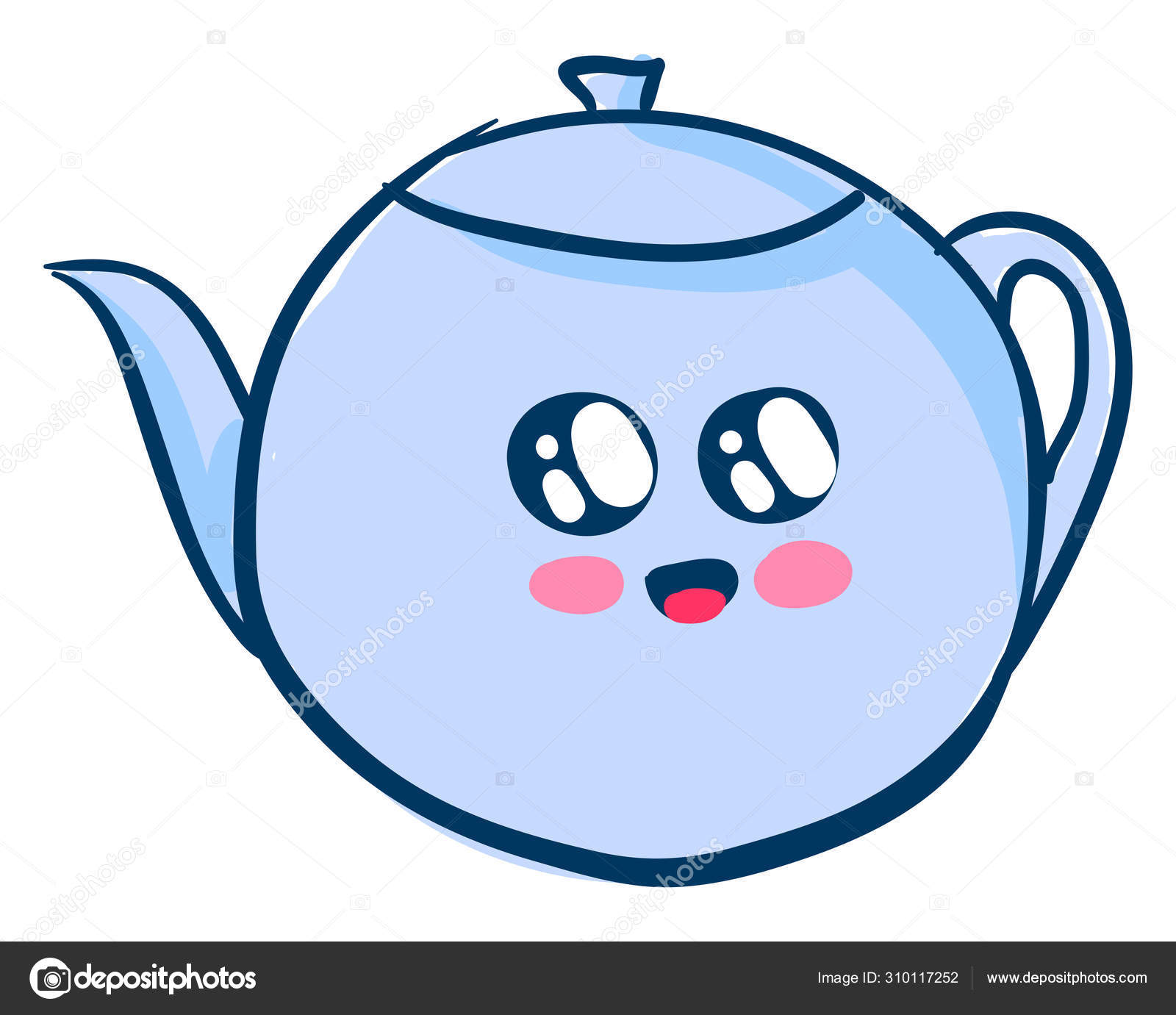 Cute teapot, illustration, vector on white background. Stock Vector ...